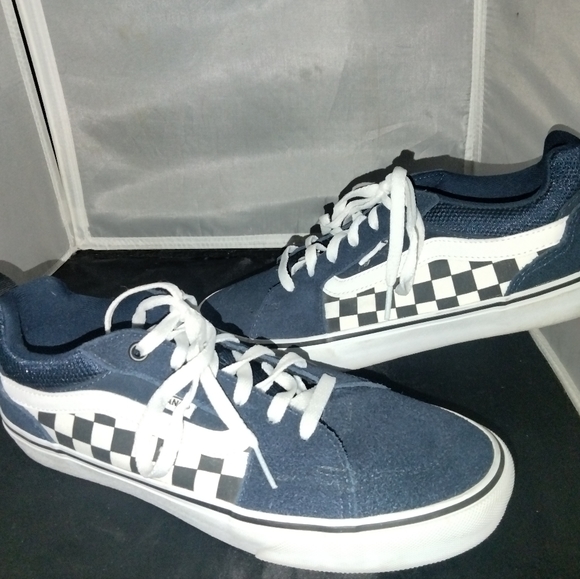 Vans | Shoes | Mens Vans Tennis Shoes Sz 9 Navy Blue Checkard | Poshmark